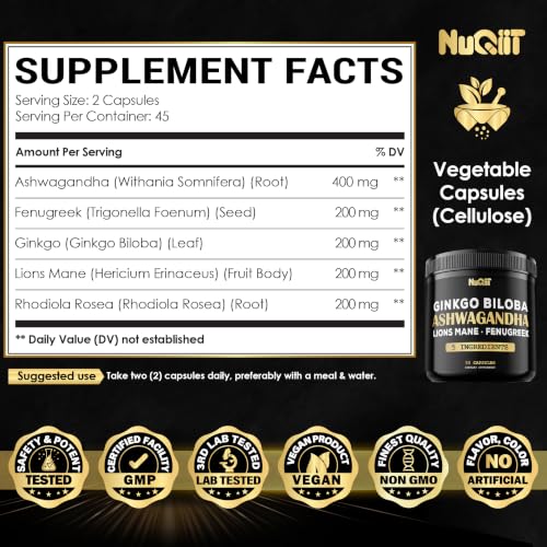 Ginkgo biloba capsules with fenugreek seed