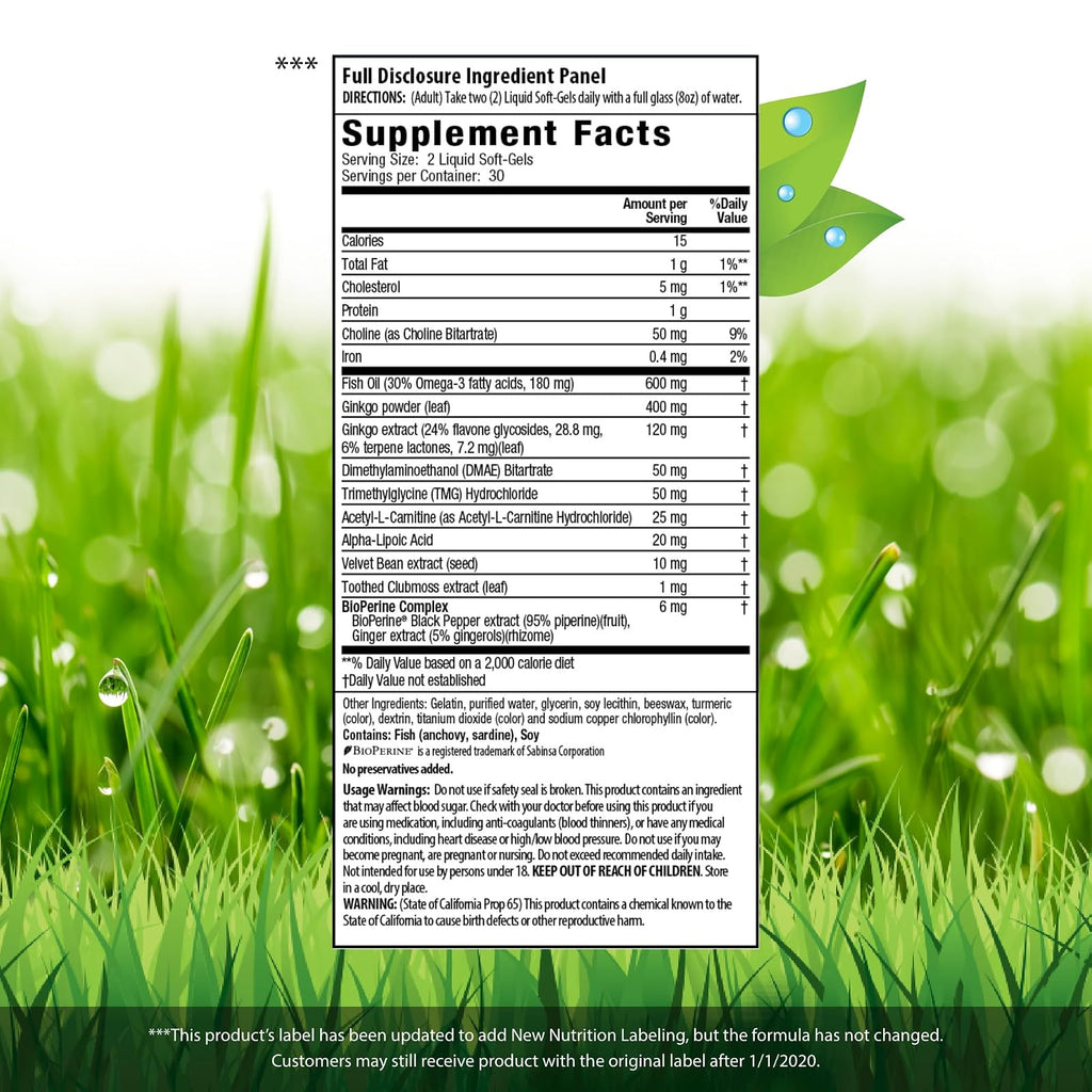 Ginkgo Biloba cognitive support softgels