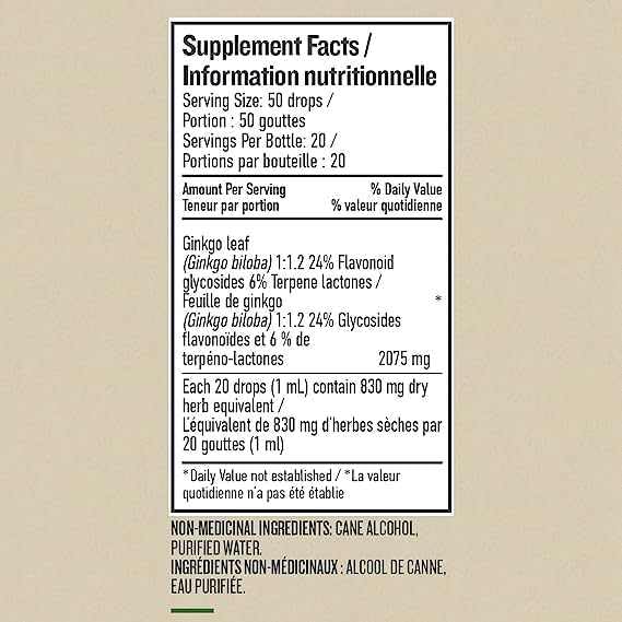 Ginkgo biloba extract for cognitive support