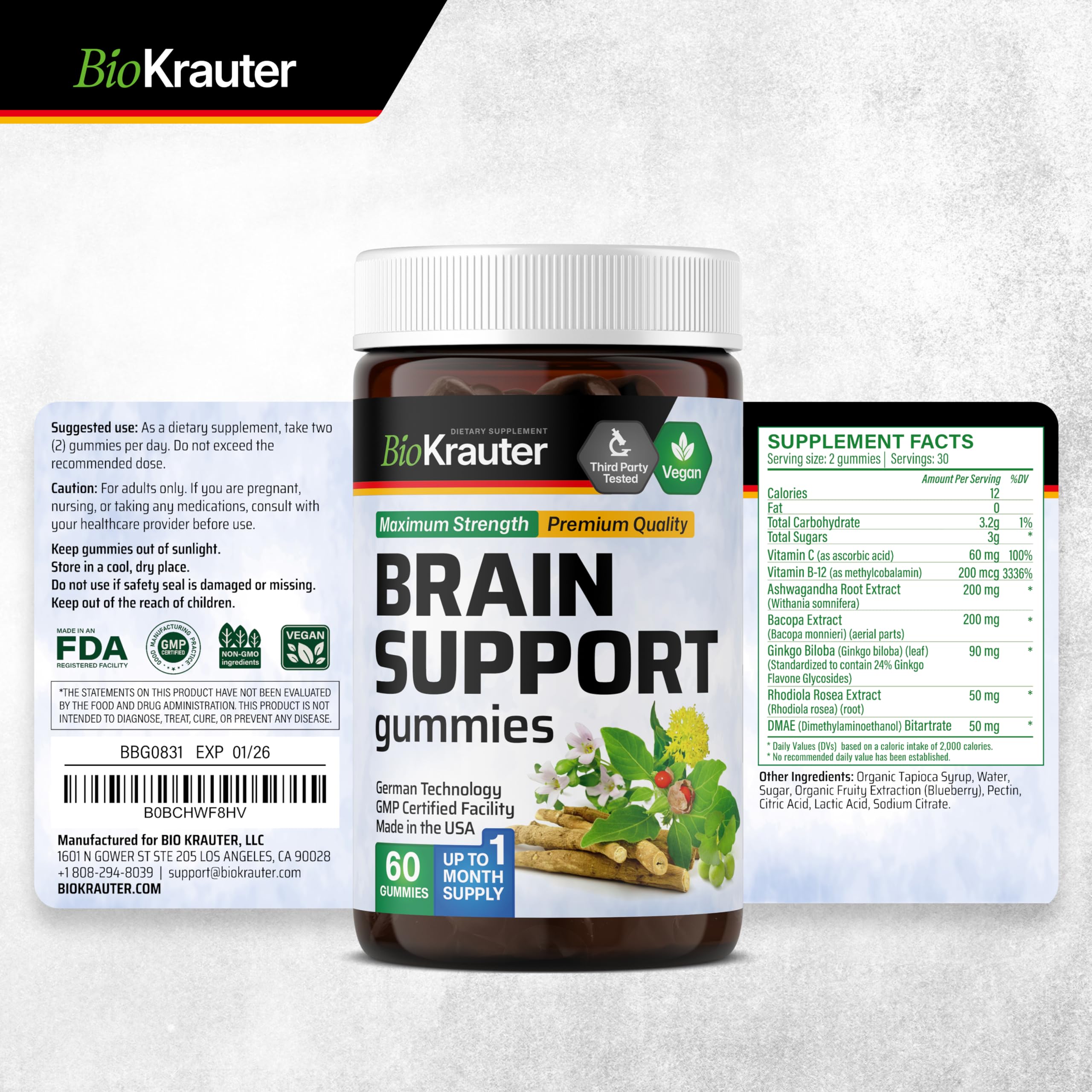 Ginkgo biloba gummies for overall wellness