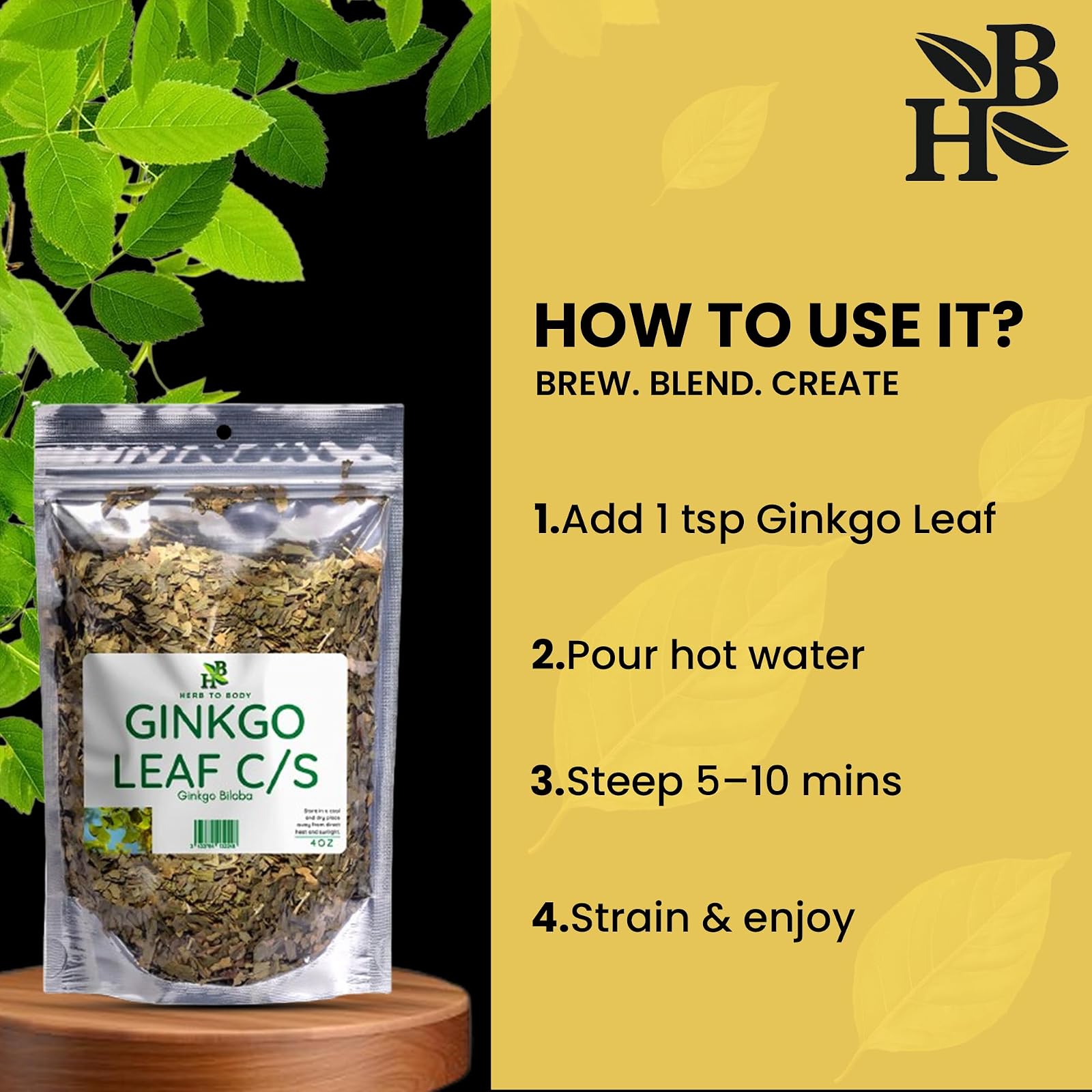 ginkgo biloba leaf for herbal tea