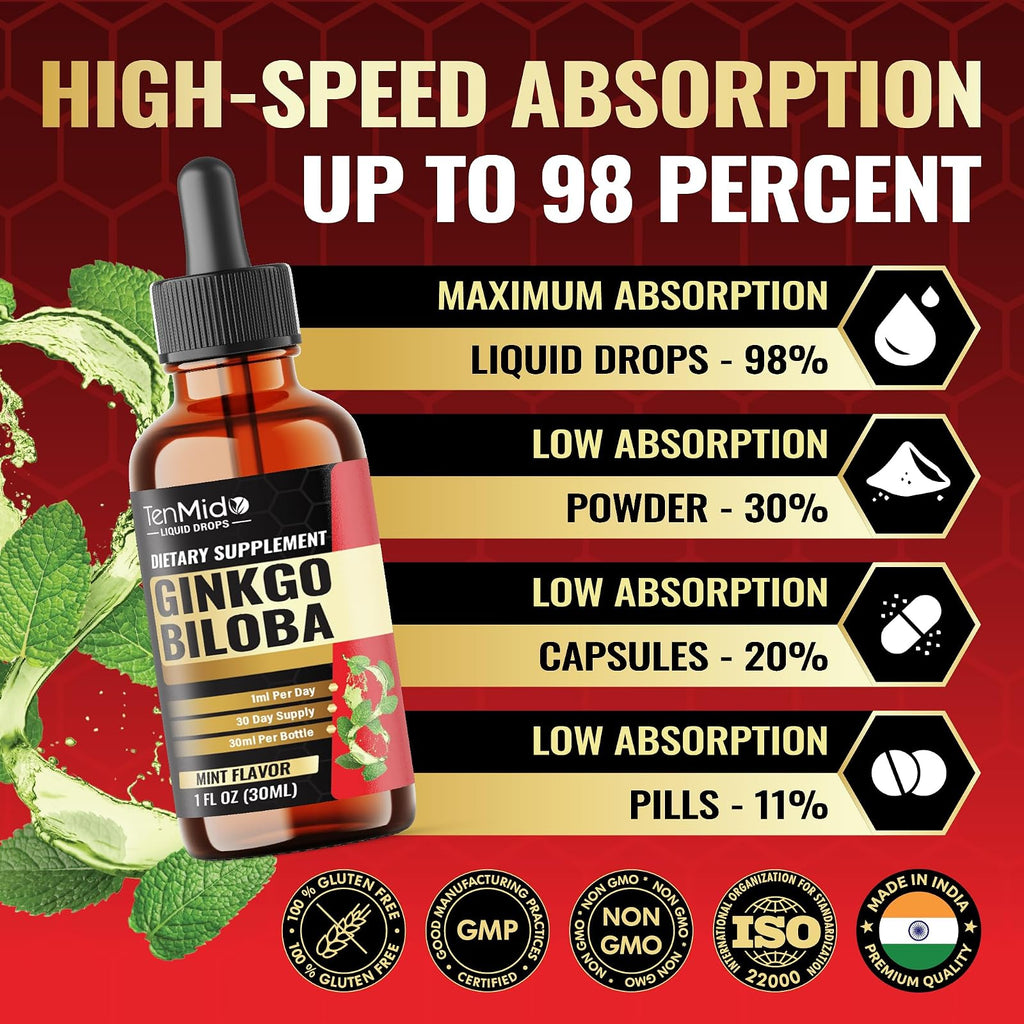 Ginkgo Biloba liquid for energy boost
