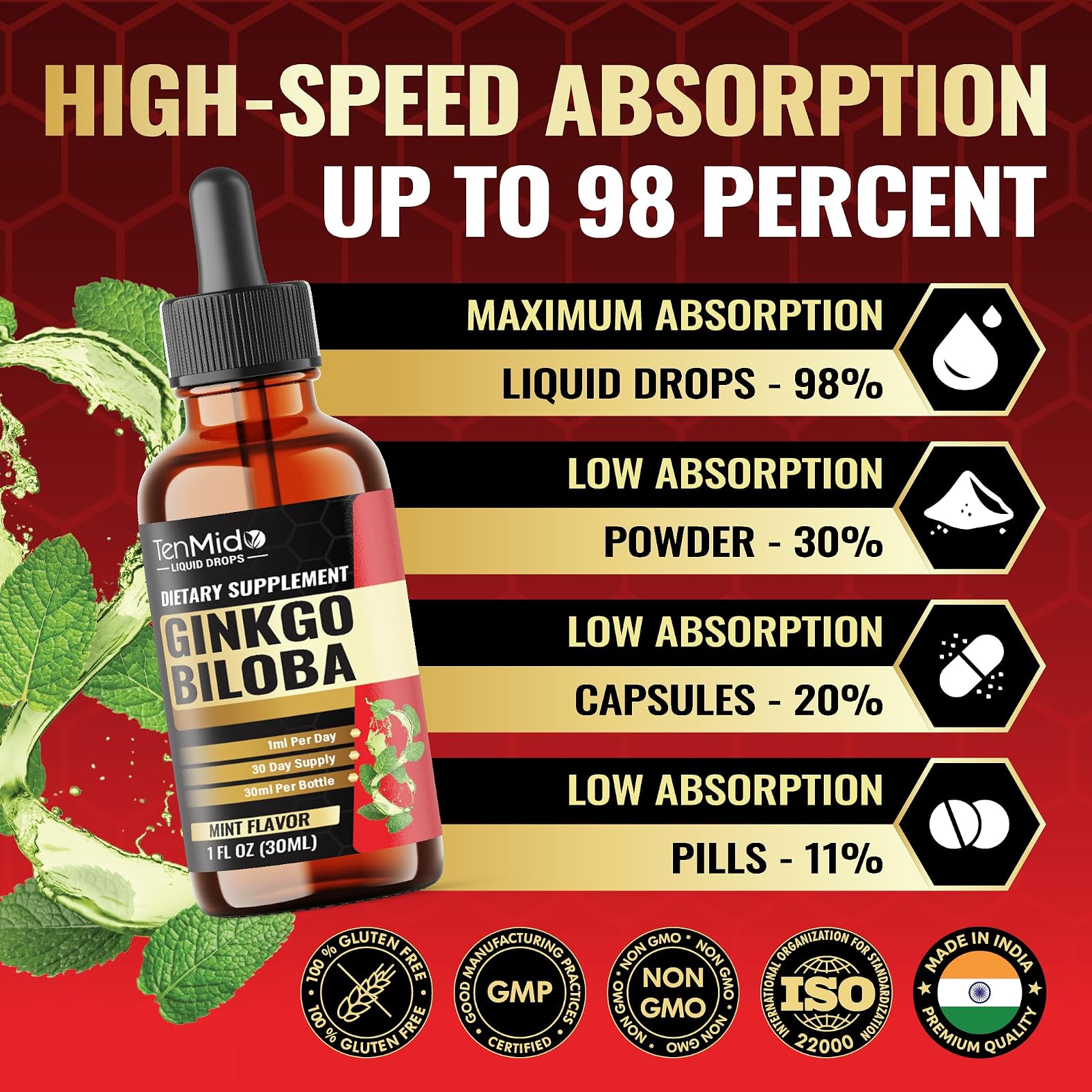 Ginkgo Biloba liquid for energy boost