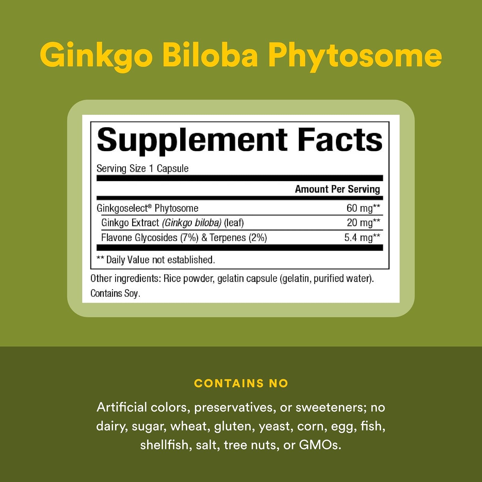 Ginkgo Biloba phytosome for focus
