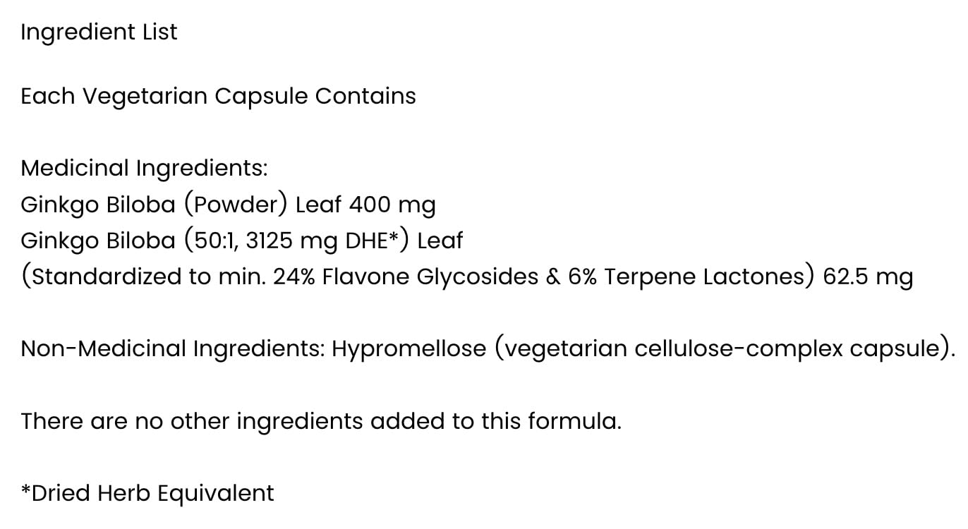 ginkgo biloba supplement for enhanced focus