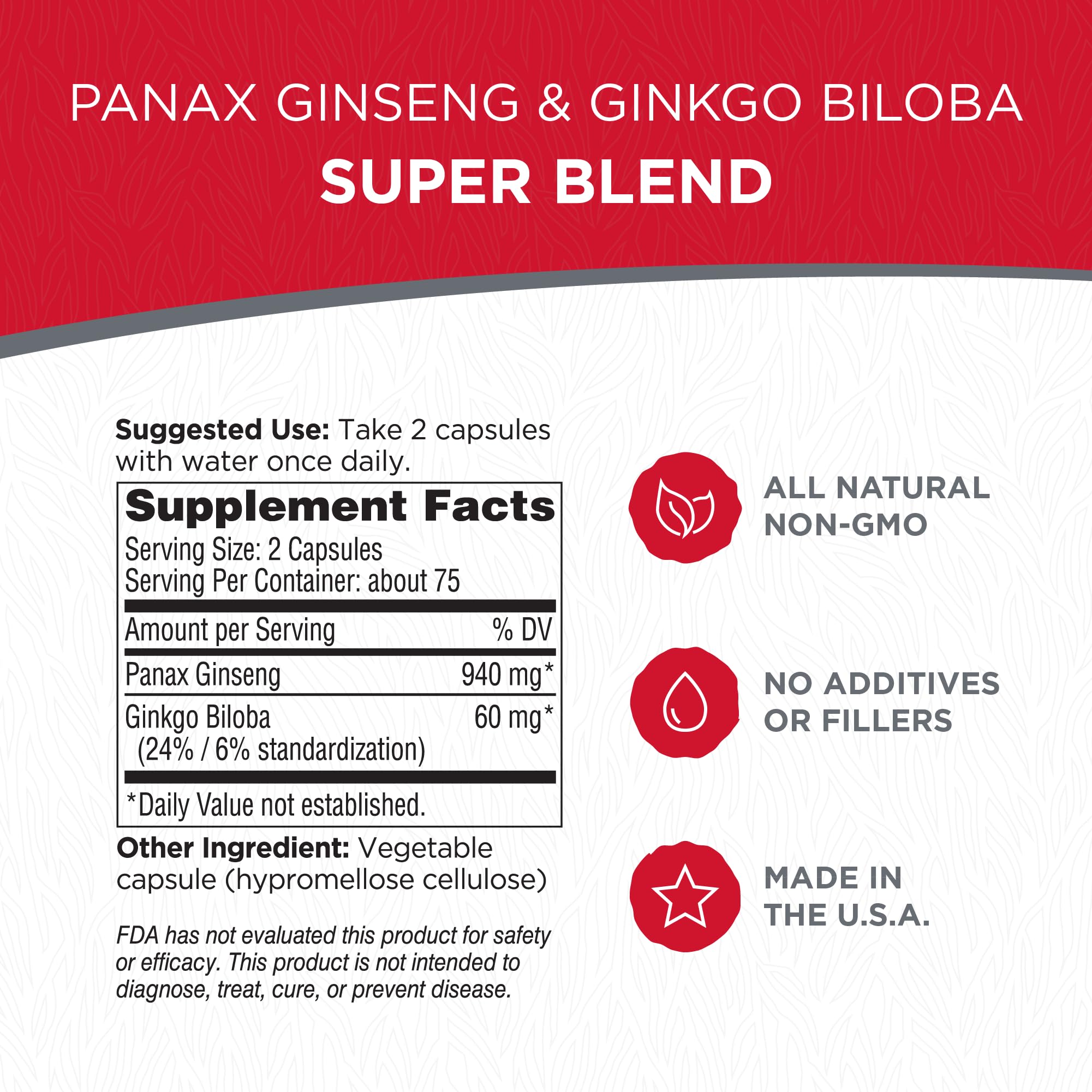 Ginkgo biloba supplement for mental clarity