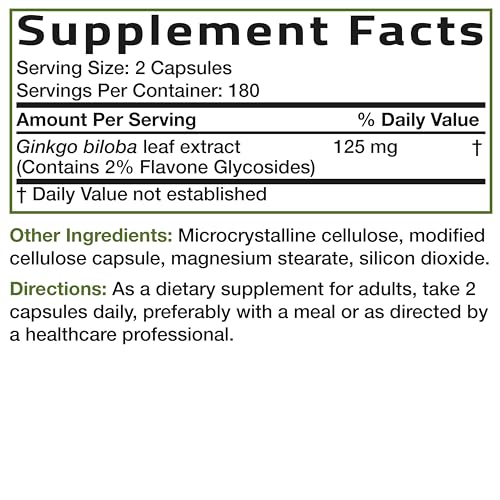Ginkgo biloba supplement for overall health