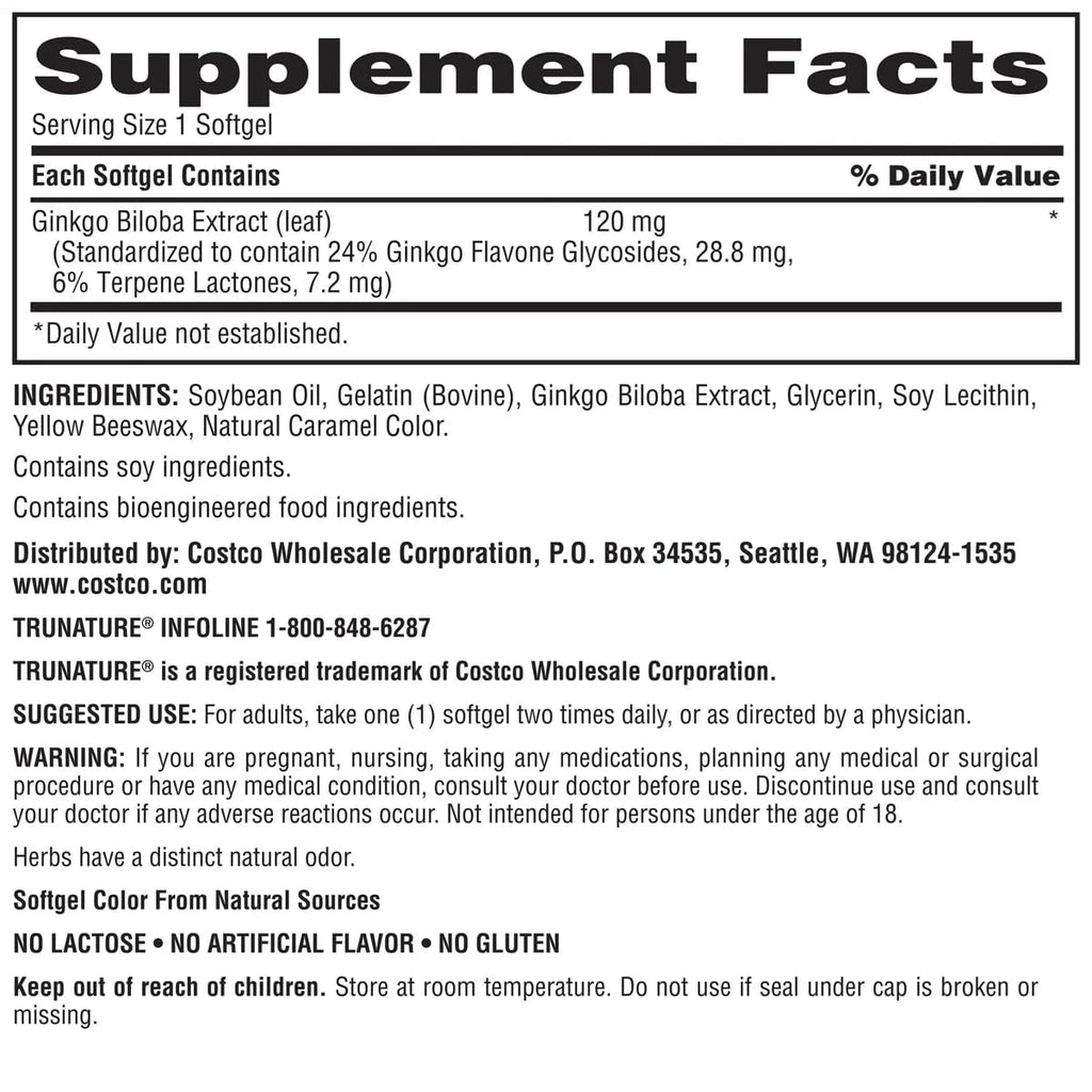 Ginkgo Biloba supplement with travel organizer