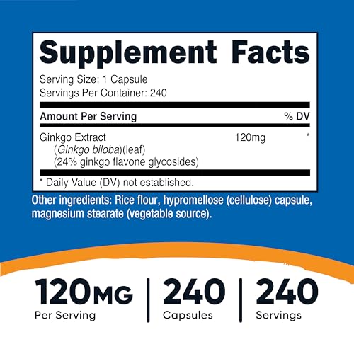 Ginkgo biloba tablets for enhanced focus