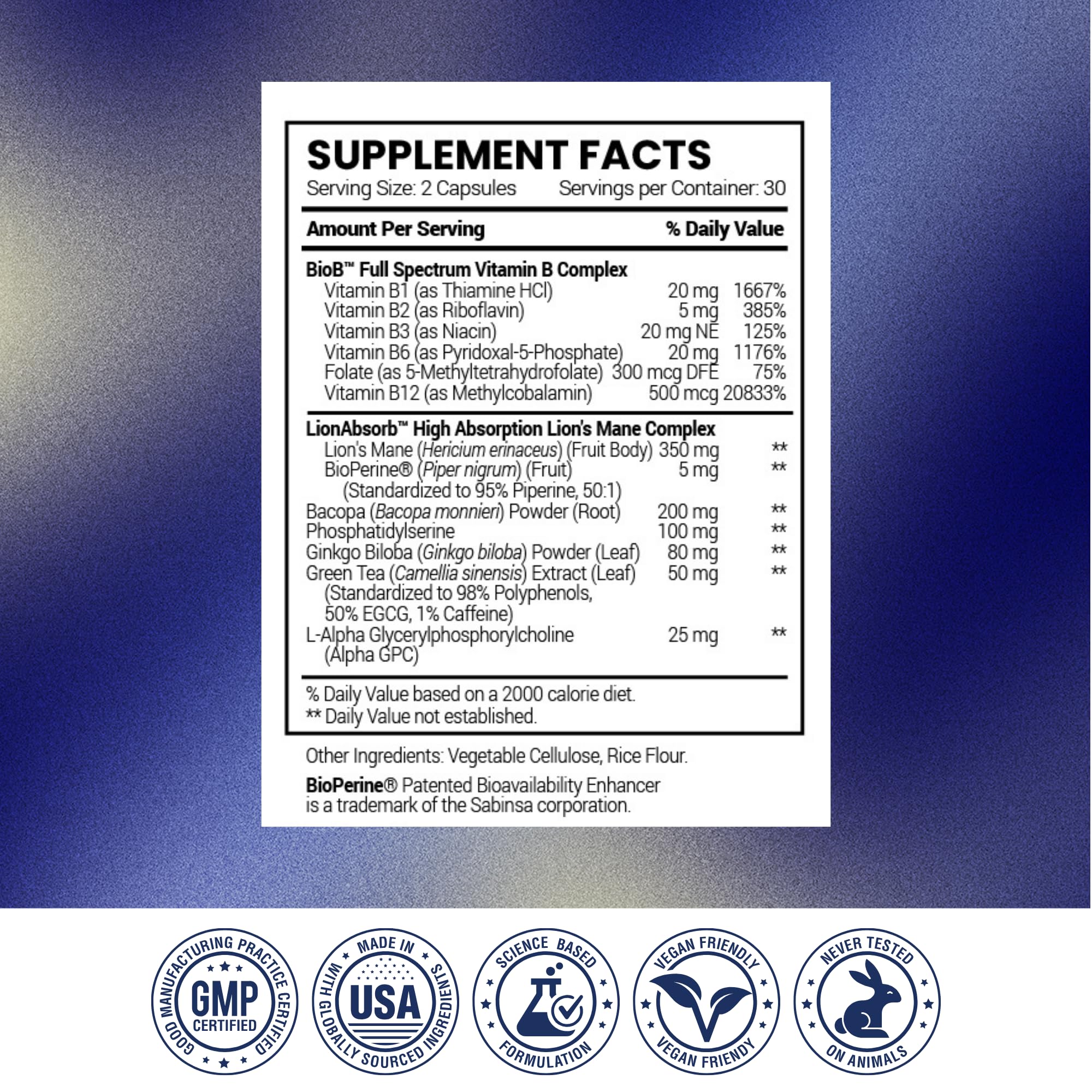 ginkgo biloba with BioPerine for absorption