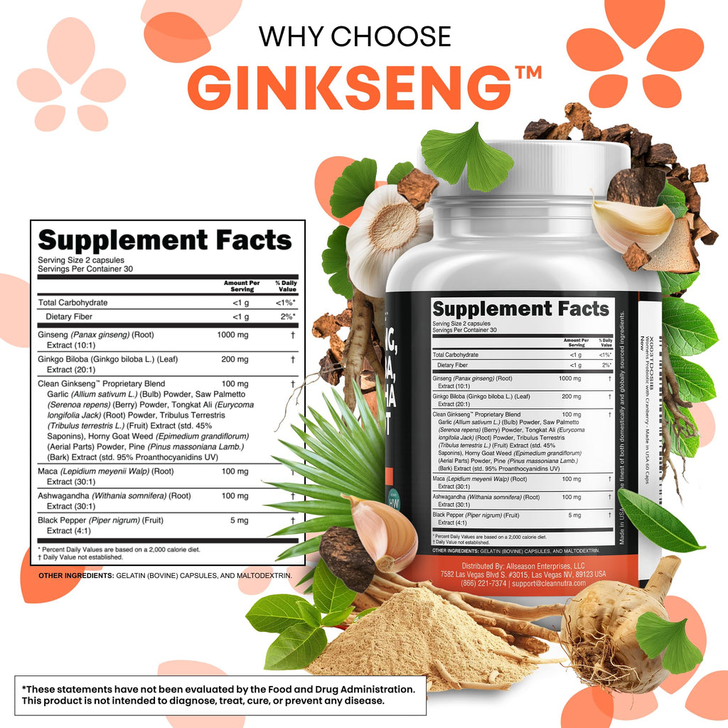 ginkgo biloba with maca root supplement