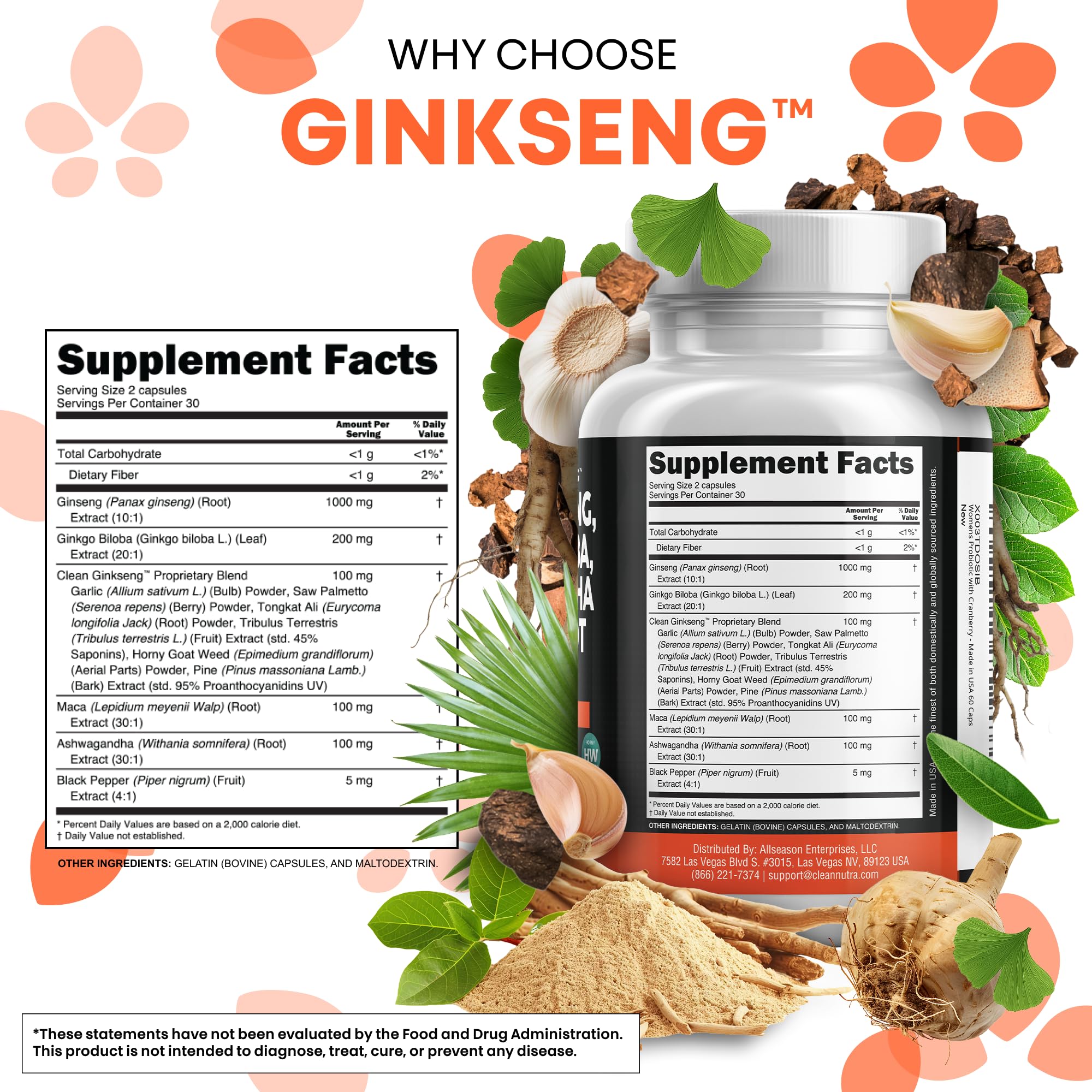 ginkgo biloba with maca root supplement
