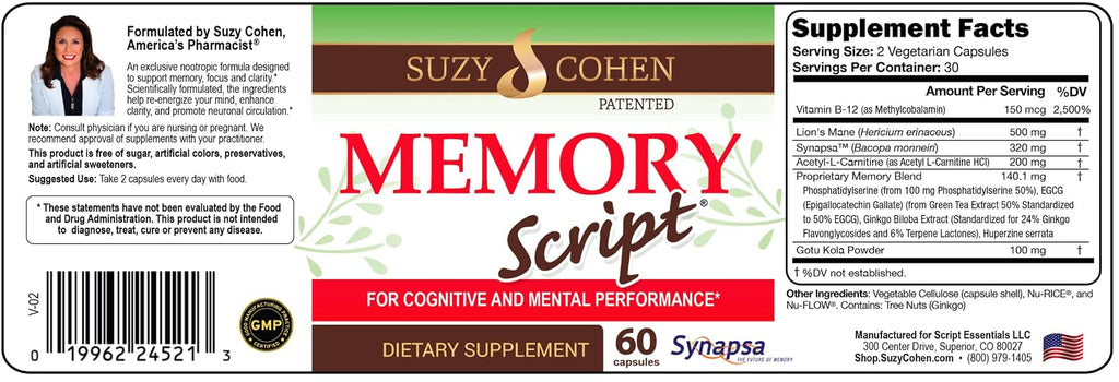 Ginkgo capsules for cognitive support