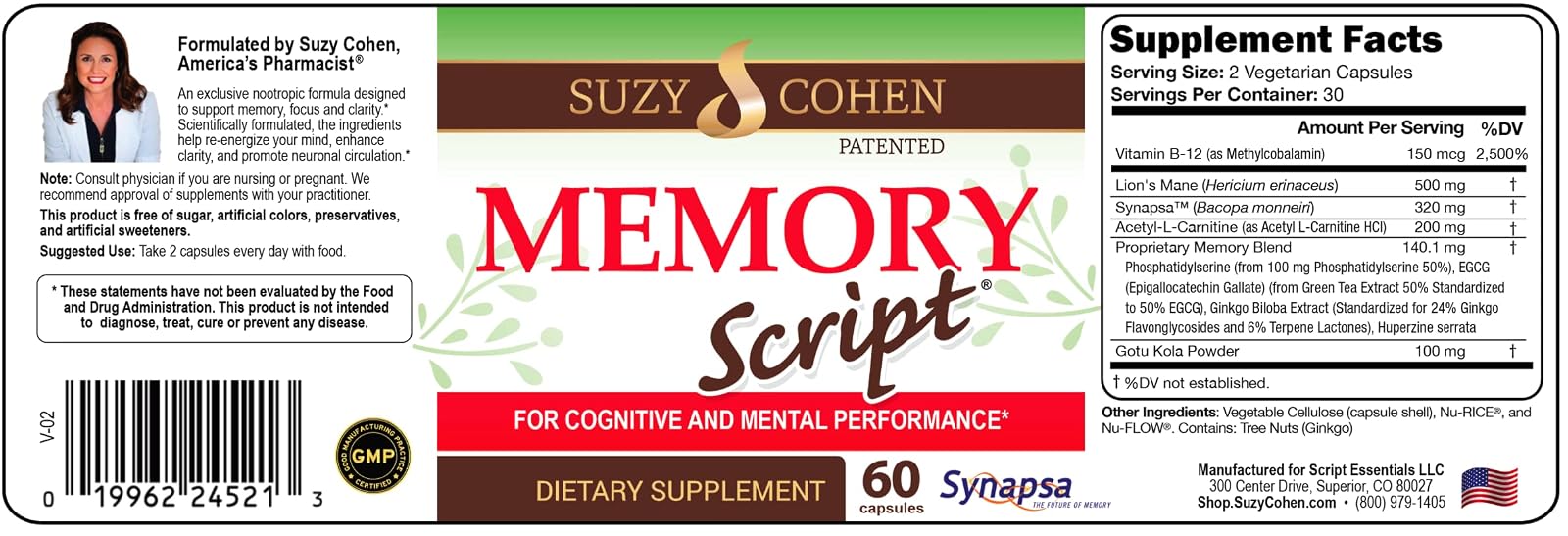 Ginkgo capsules for cognitive support