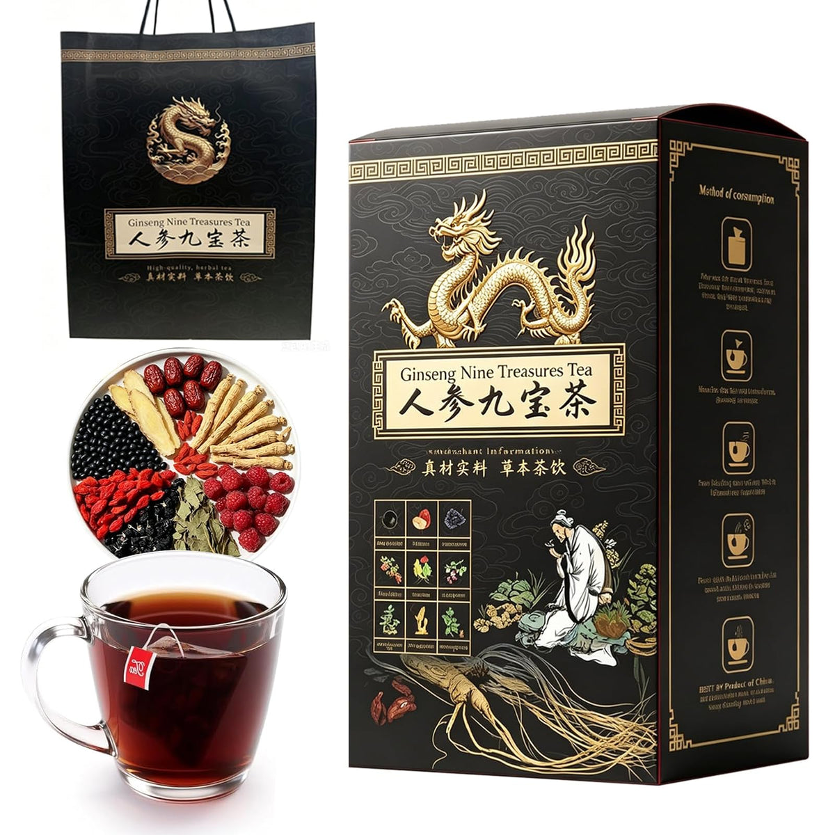 Ginseng Nine Treasure Herbal Tea bags