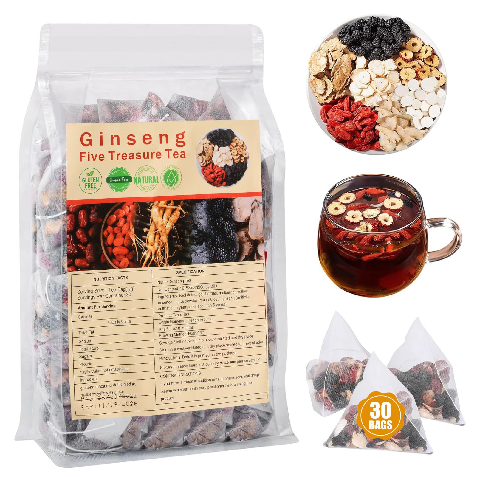 Ginseng Six Treasure Tea bags