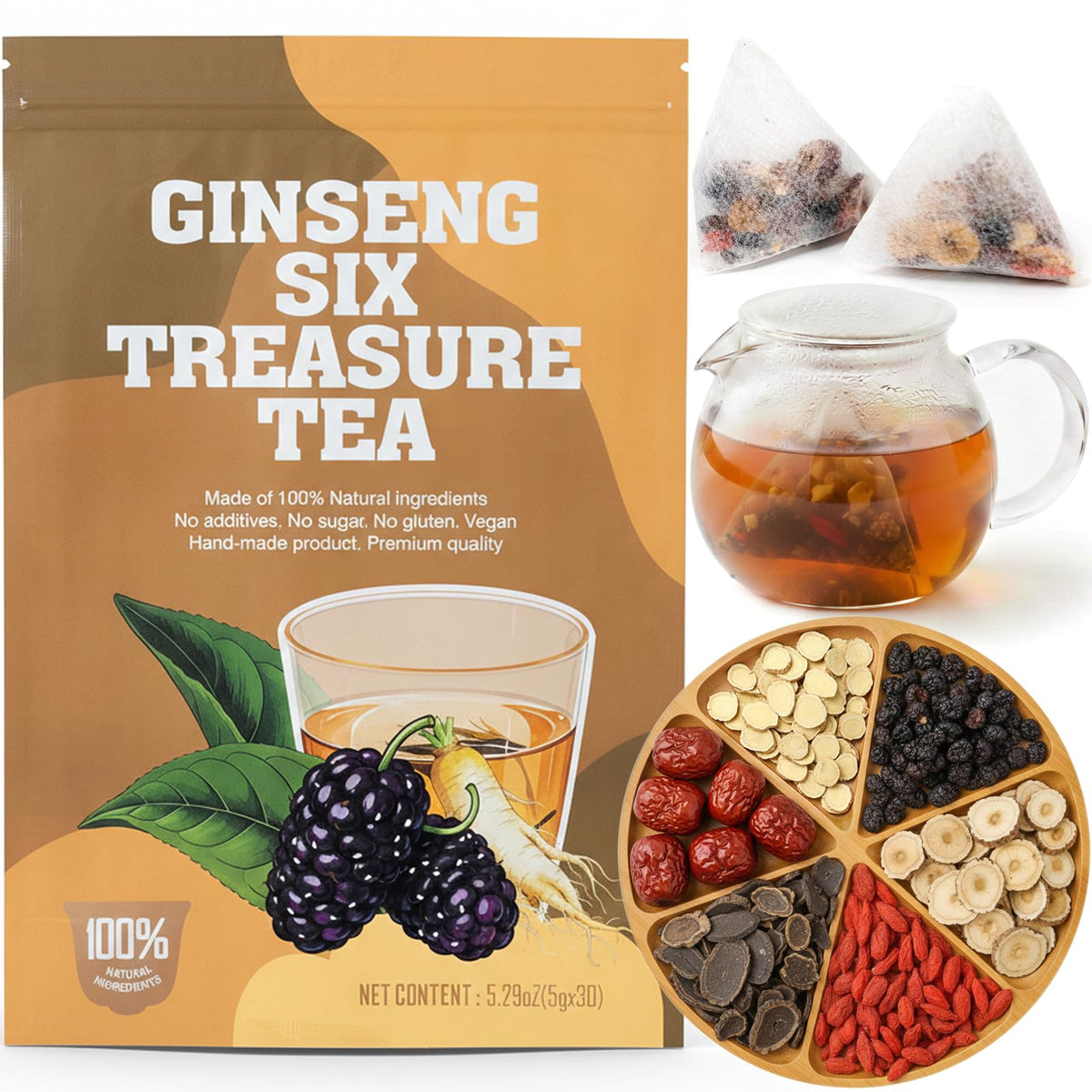 Ginseng Six Treasures herbal tea bags