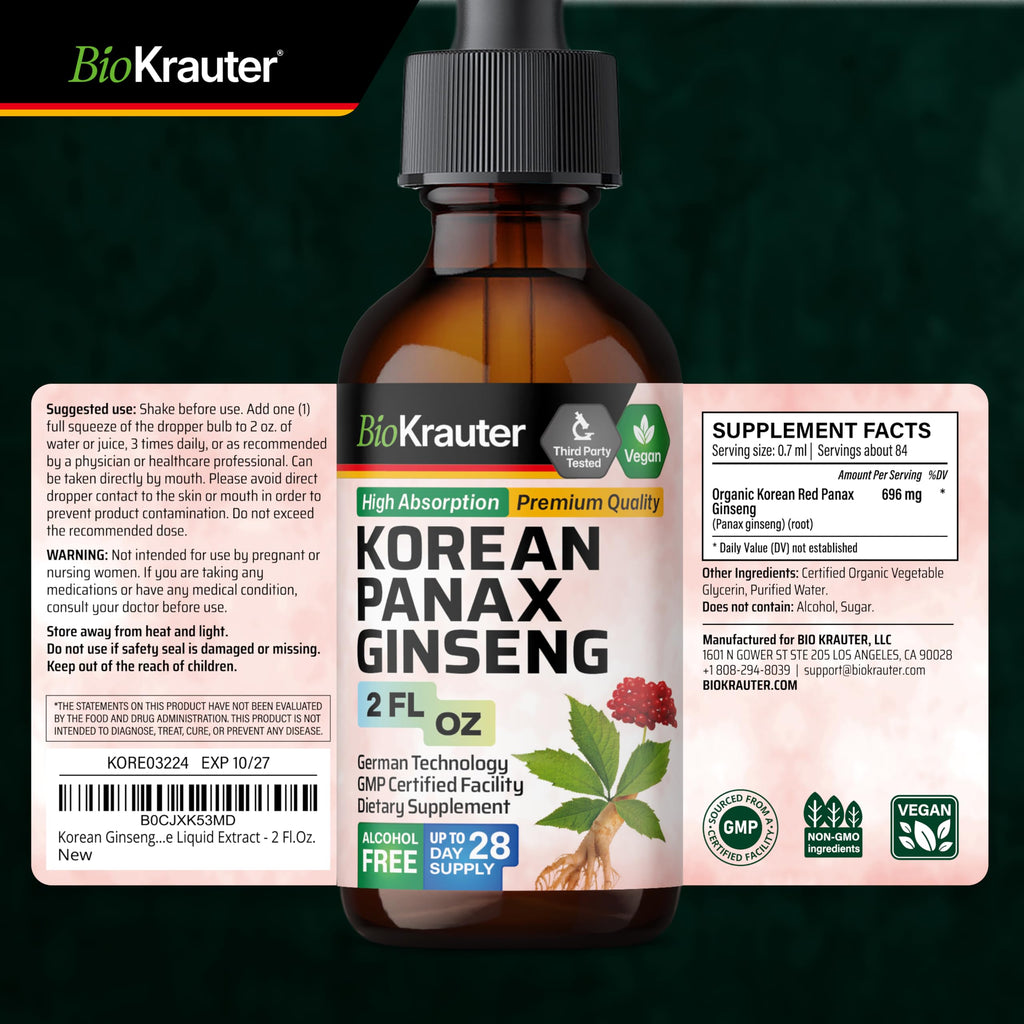 Ginseng supplement for balanced energy levels