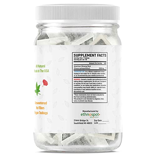 ginseng tea bags for energy support
