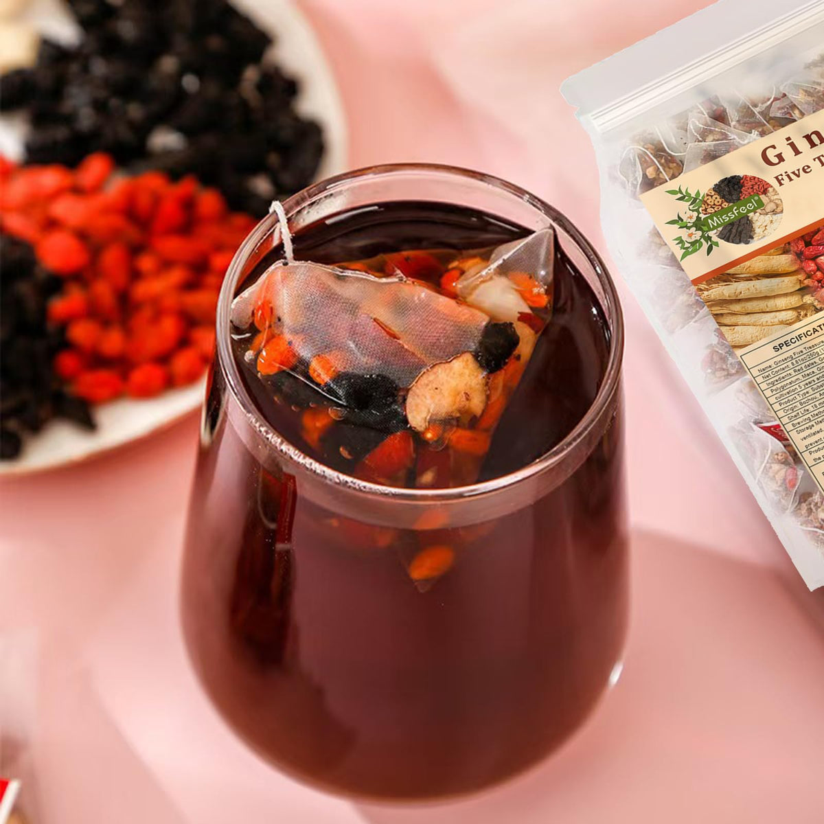 Ginseng tea for vitality boost