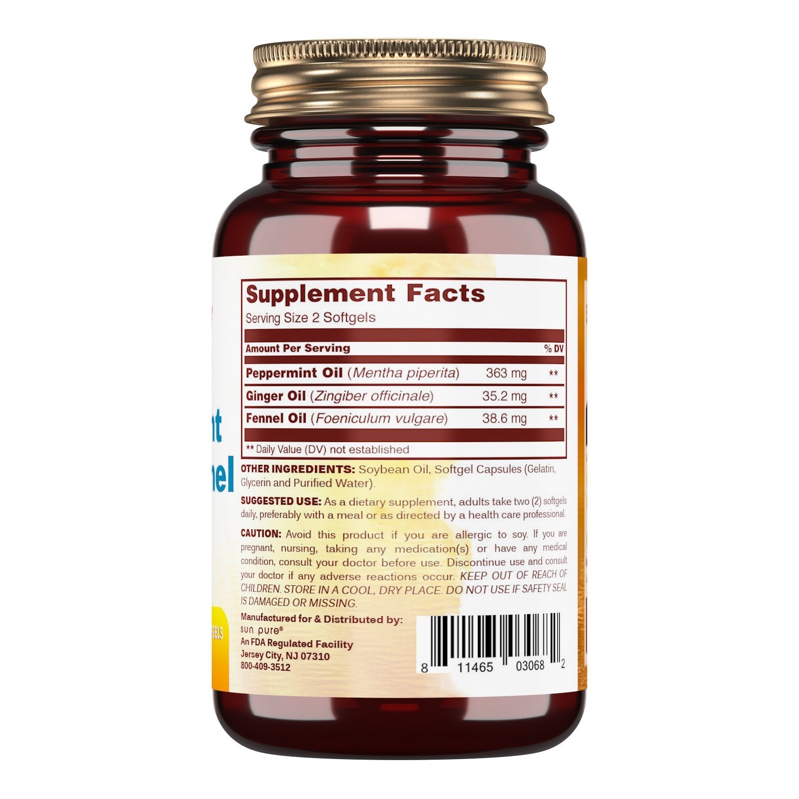 glass bottle ginger supplement 60 count