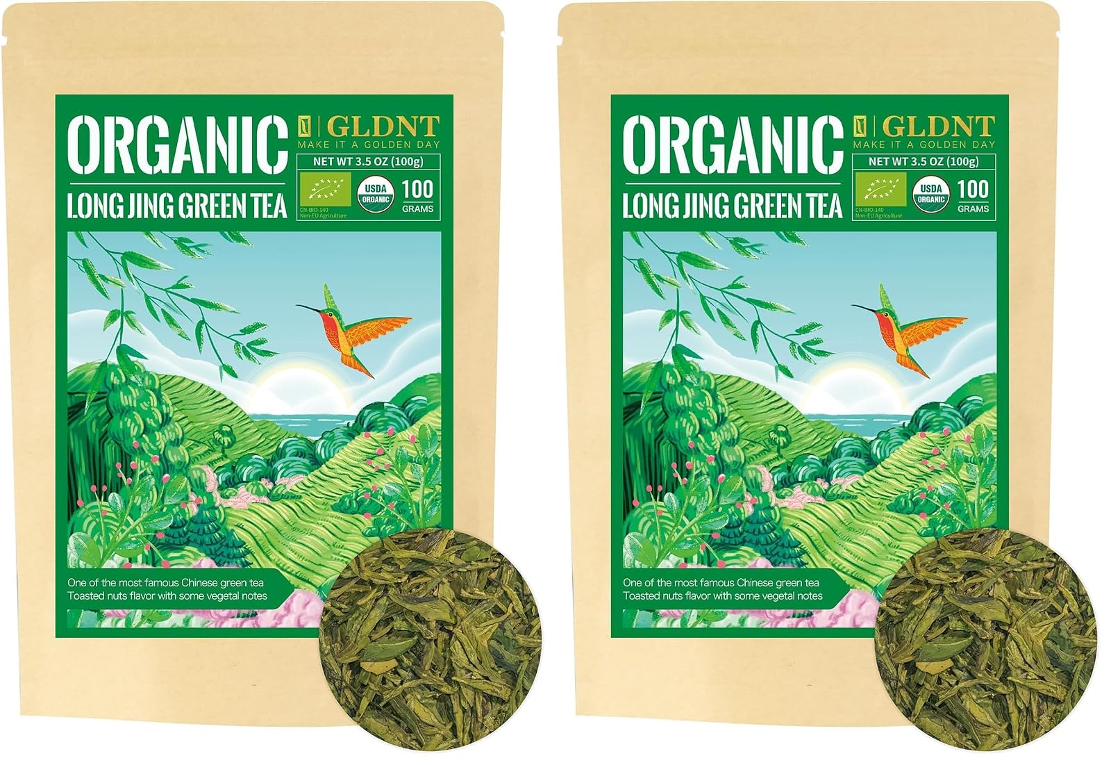 GLDNT organic green tea loose leaf