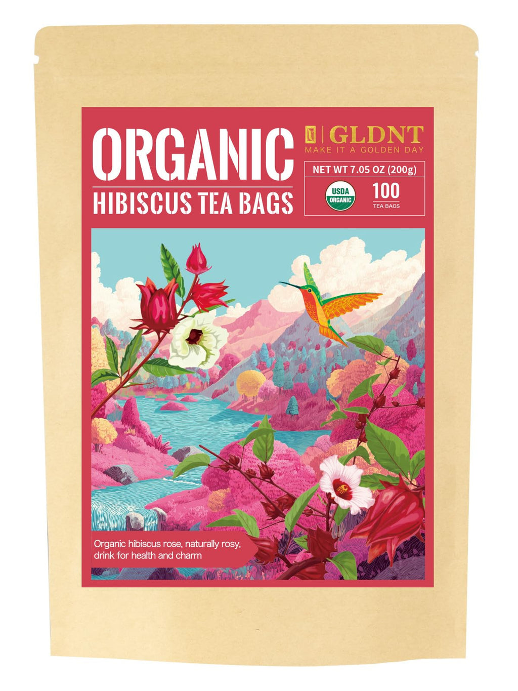 GLDNT organic hibiscus tea bags