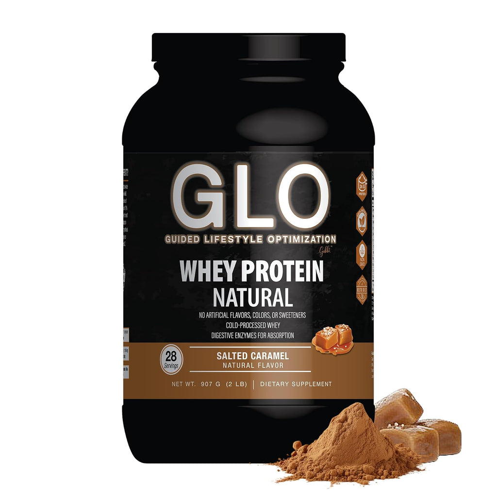 GLO Whey Protein salted caramel flavour