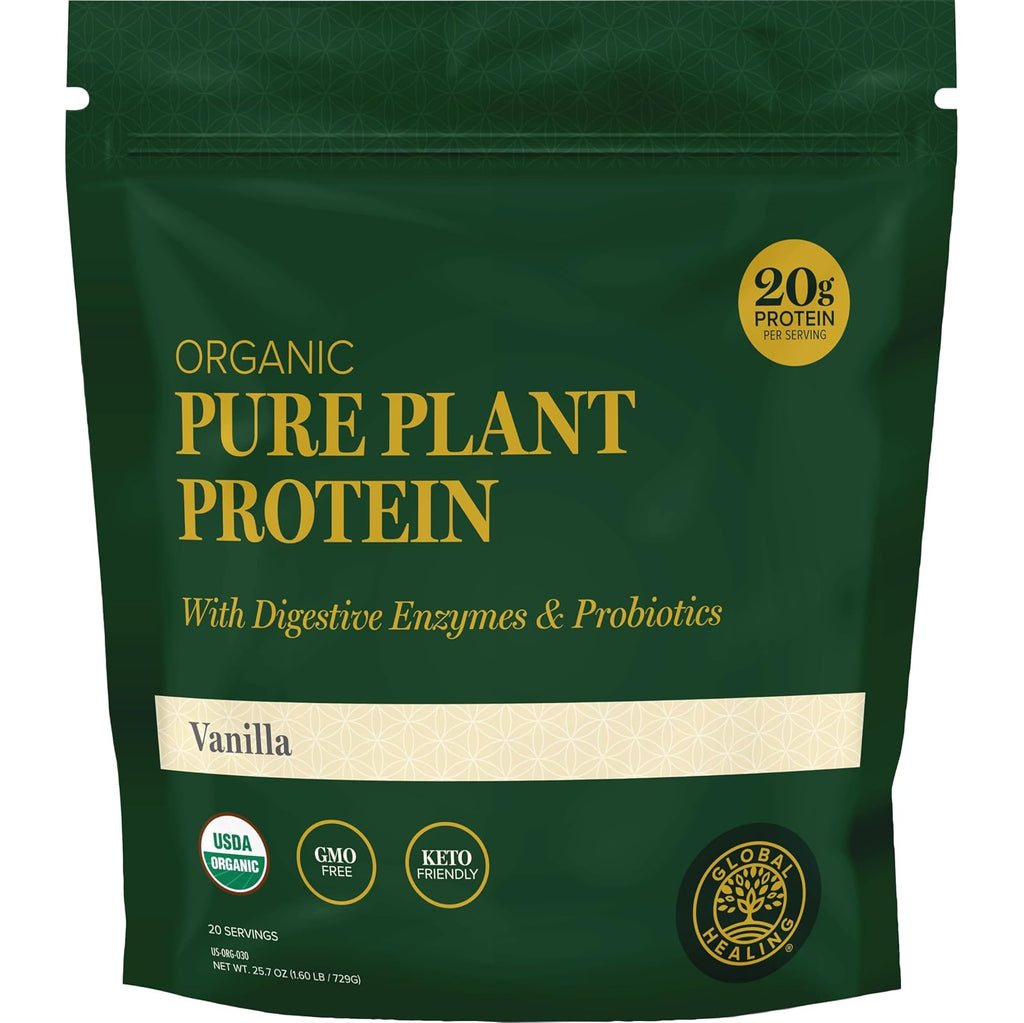 Global Healing organic vanilla protein powder