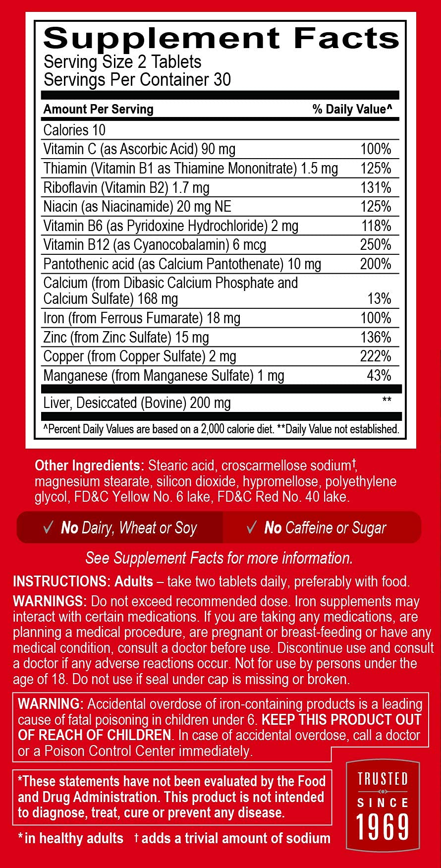 Globulo Rojo iron dietary pills