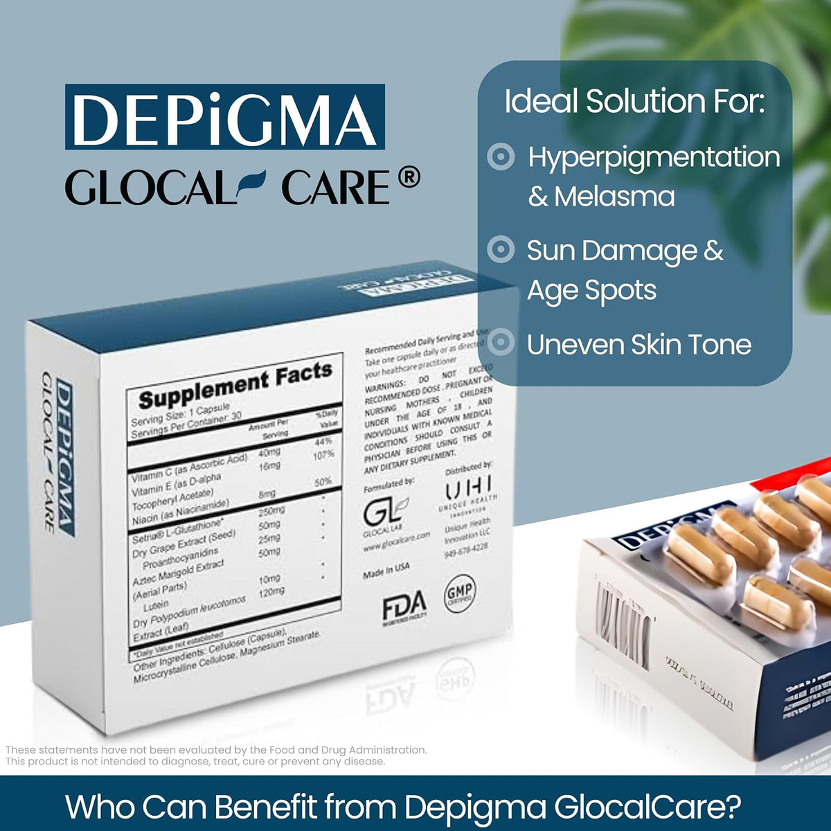 GlocalCare Depigma capsules for wellness