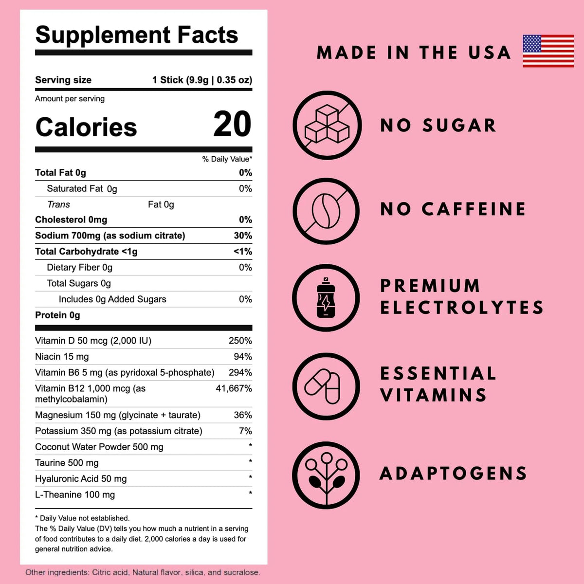 Glow drink mix for energy
