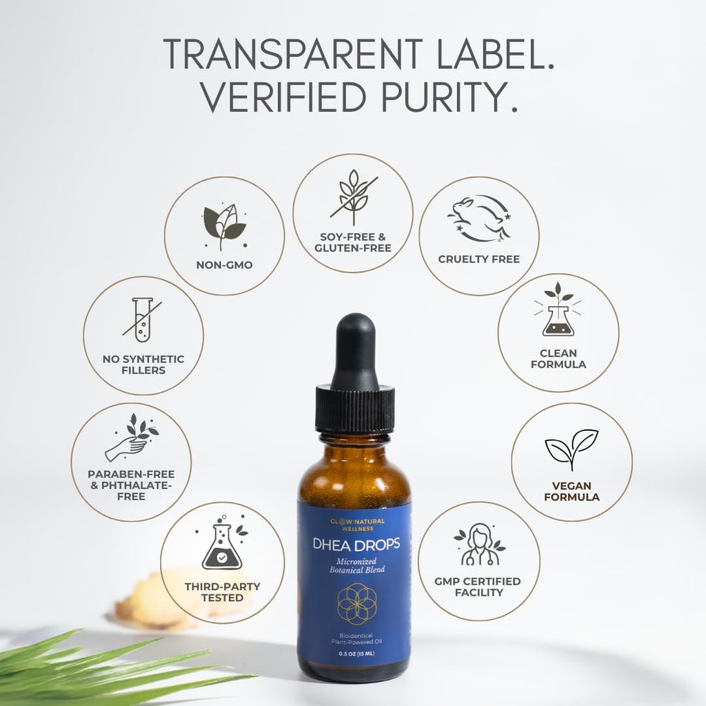 Glow Natural Wellness DHEA drops for stress relief