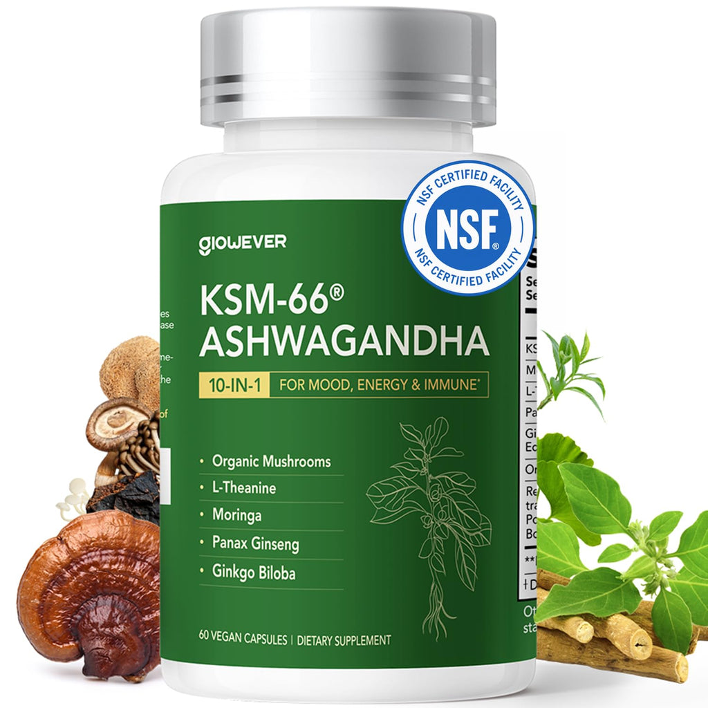 GlowEver ashwagandha capsules for stress relief