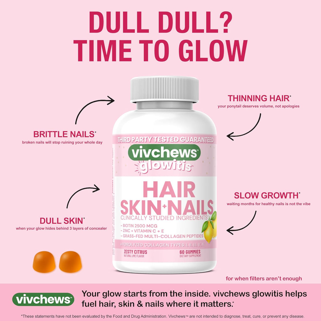Glowitis gummies for strong nails