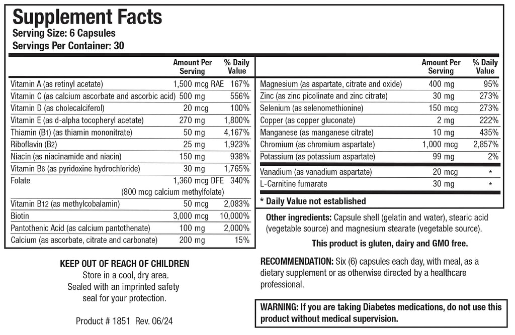 GlucoBalance multivitamin for men