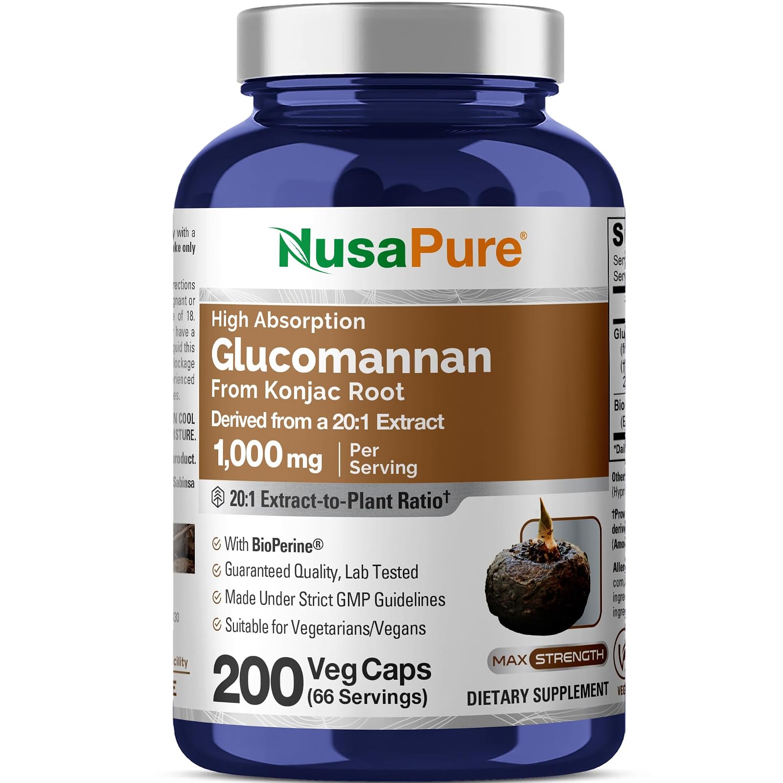 Glucomannan digestive enzymes supplement