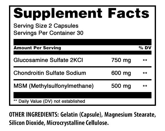 glucosamine chondroitin MSM capsules for mobility