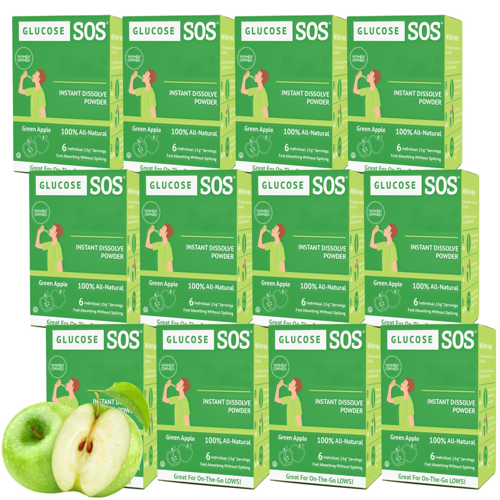Glucose SOS green apple powder