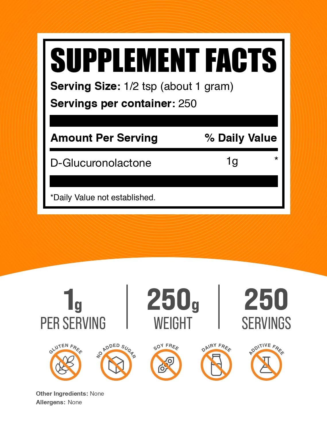 Glucuronolactone powder for endurance