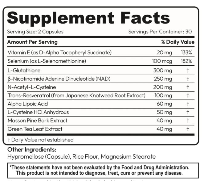 Glutathione and NAD+ for energy boost