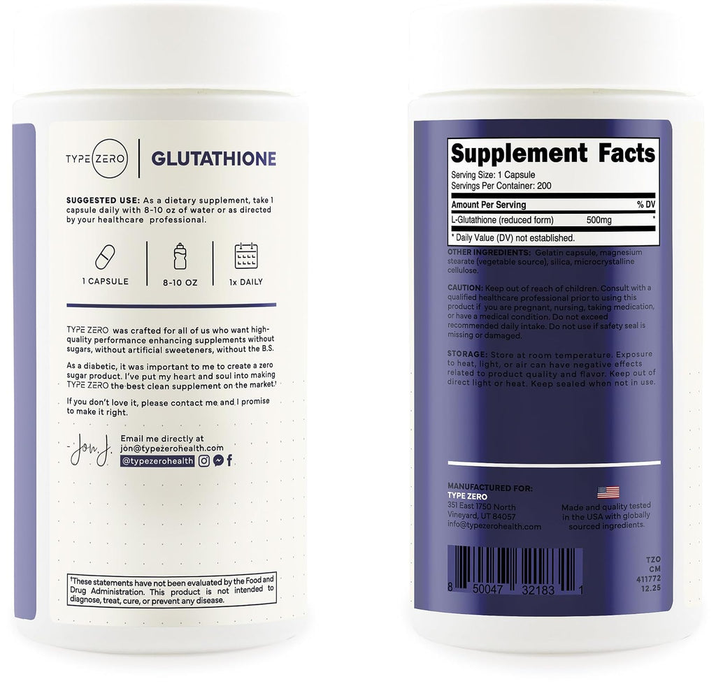 Glutathione capsules for skin health