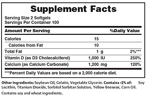 Gluten free absorbable calcium softgels