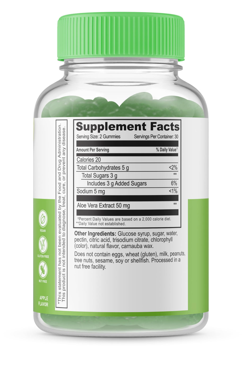 Gluten-free aloe vera gummies for adults
