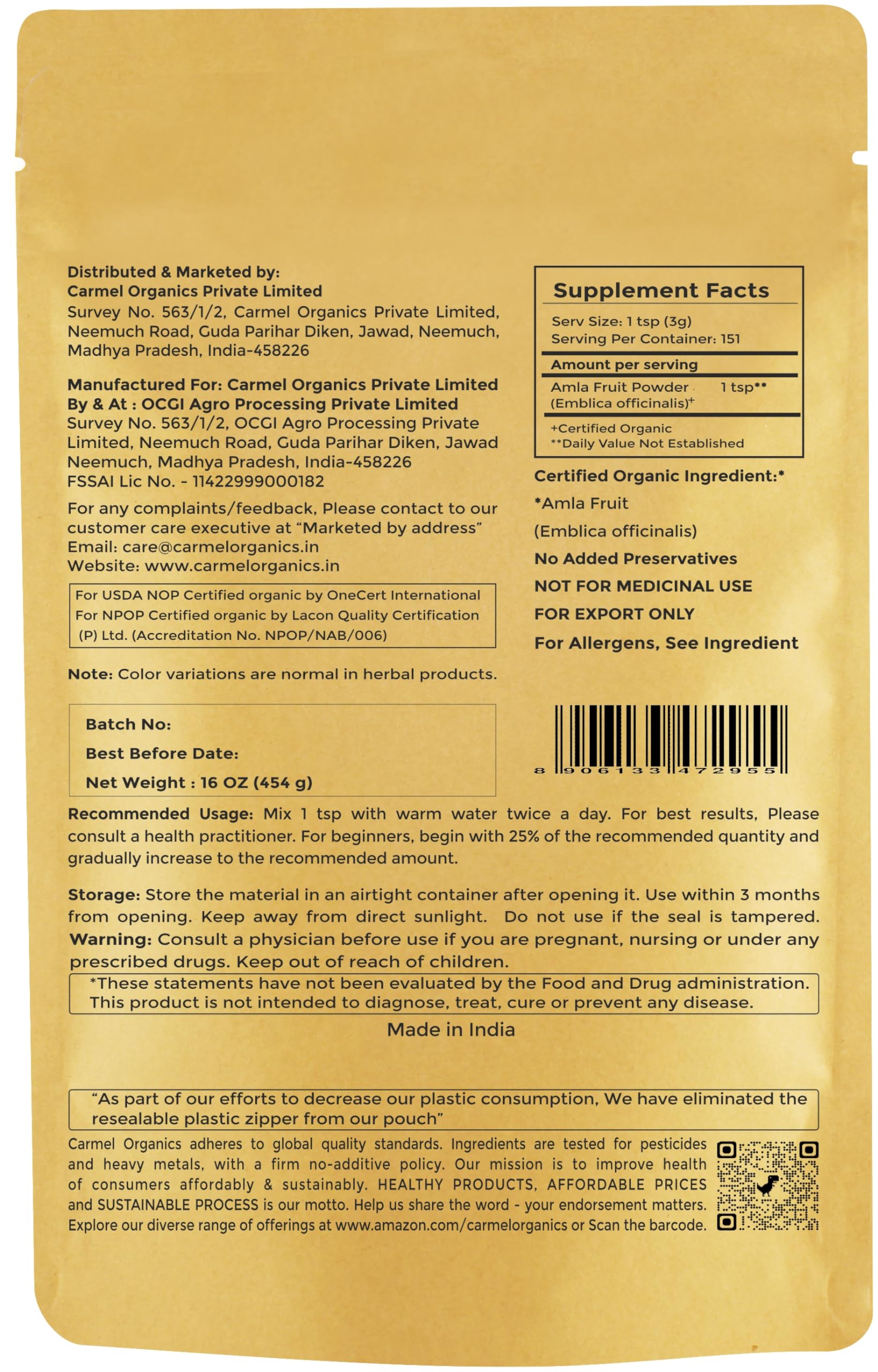 gluten-free amla powder for health