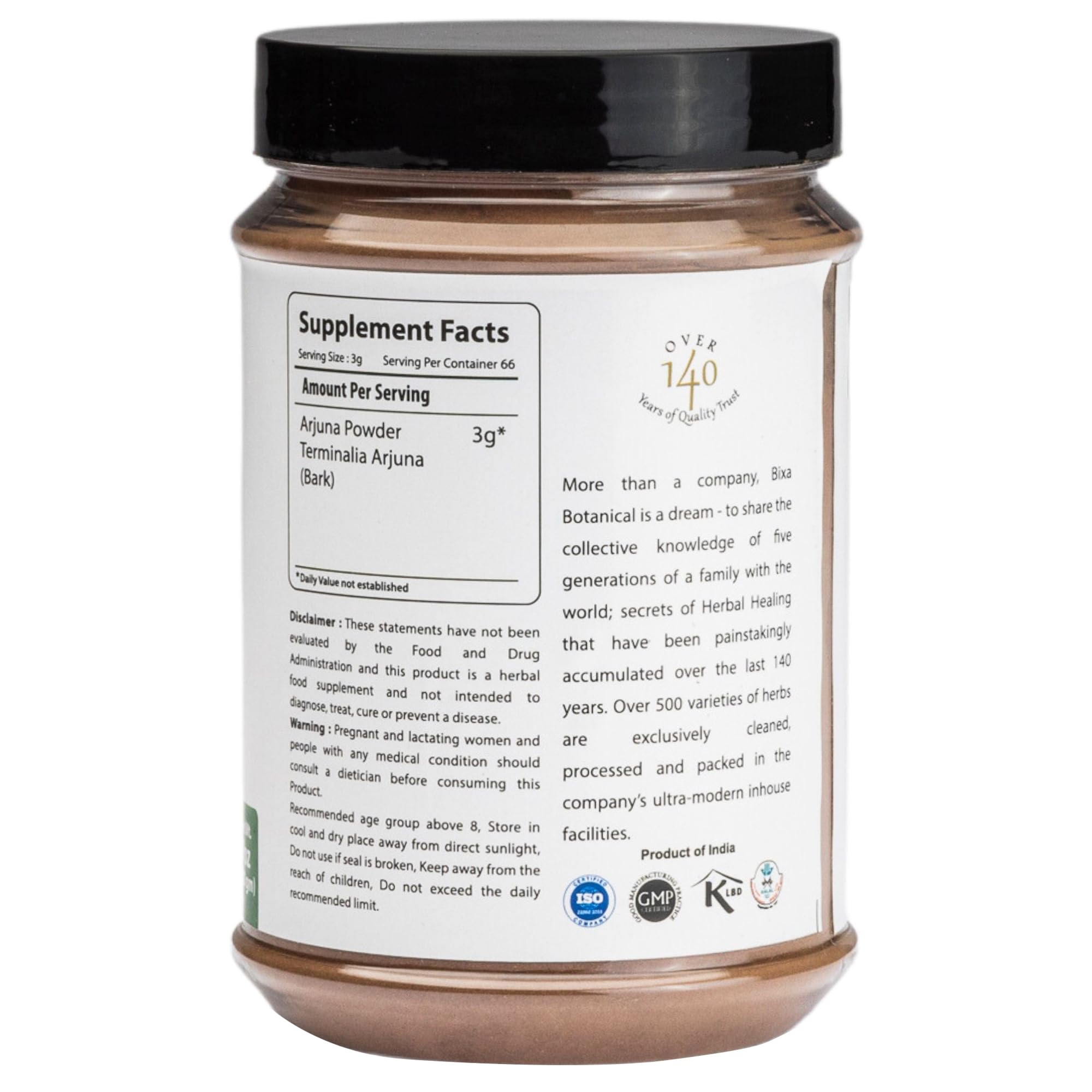 Gluten free Arjuna Powder for vitality