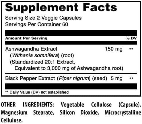 Gluten-free Ashwagandha extract supplement