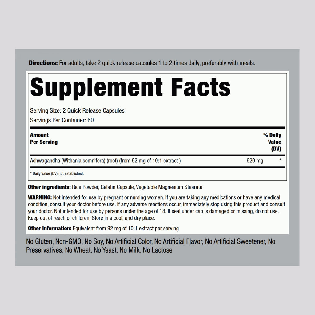Gluten free ashwagandha for wellness
