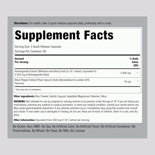 Gluten free ashwagandha for women's health