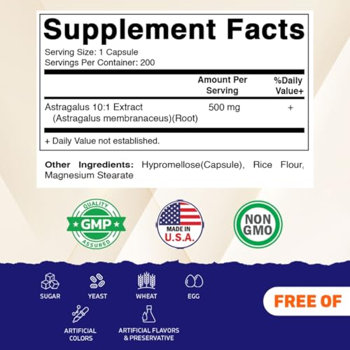 Gluten-free astragalus supplement benefits